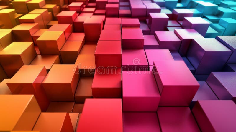 Colorful Blend in Distinct Large Square Blocks Stock Illustration ...