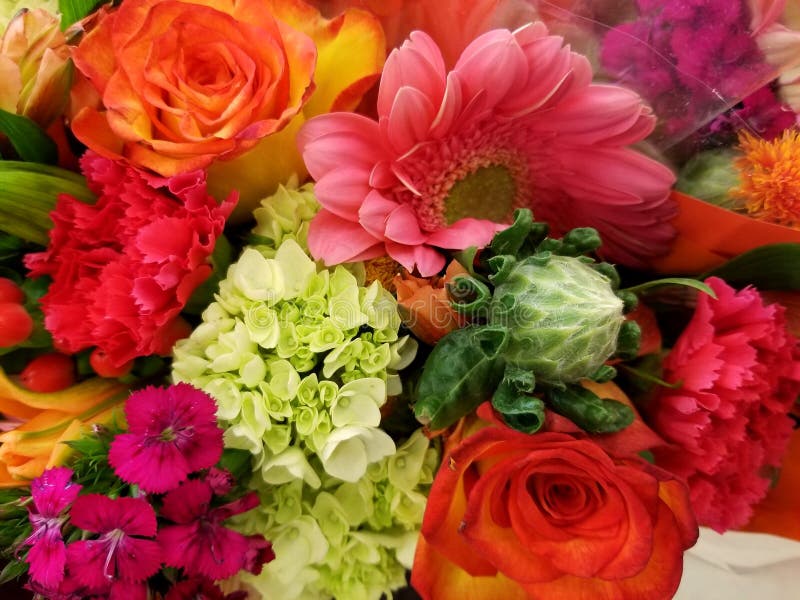 Colorful Blends of Mixed Bouquet of Flowers Stock Image - Image of ...