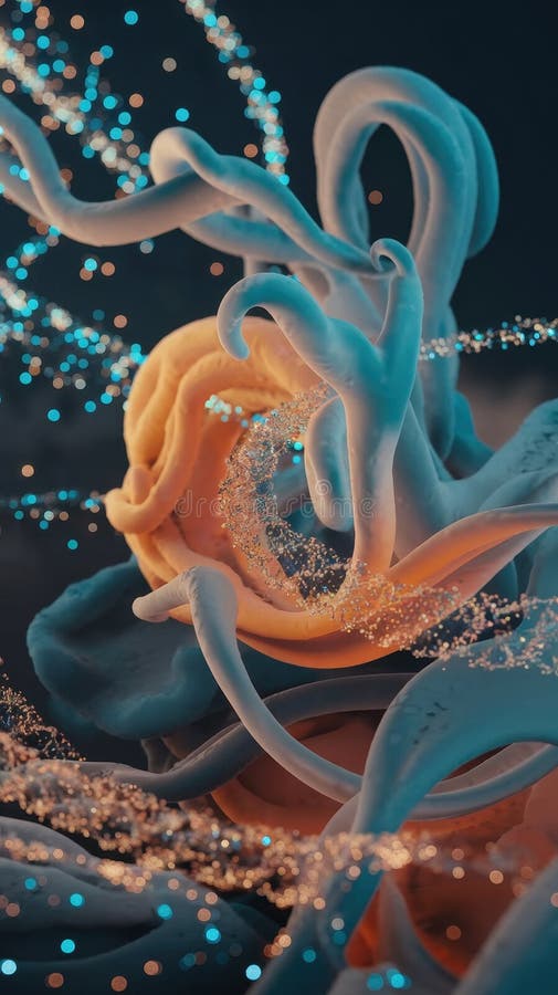 Colorful Blob of Light and Dark Blue and Orange Stock Illustration ...