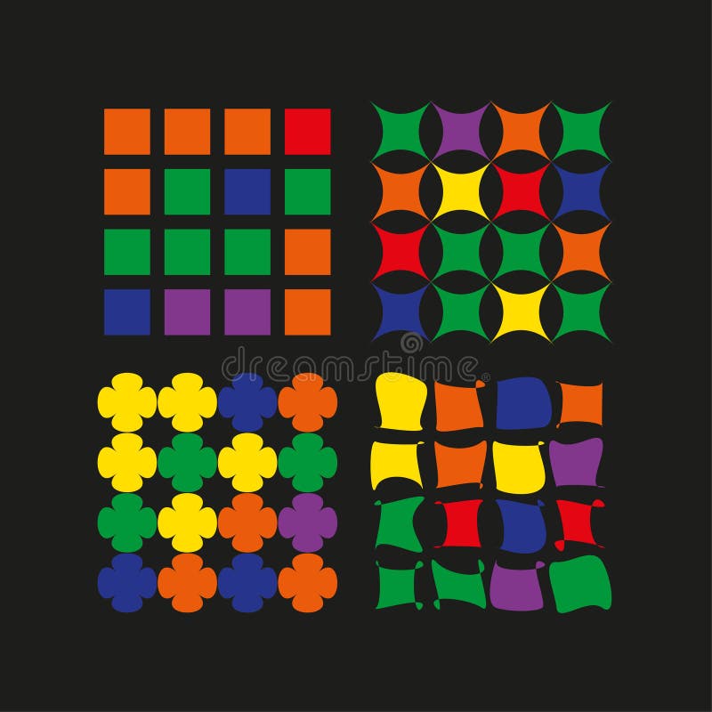 Colorful Block Icon. Vibrant Palette Symbol. Multicolor Geometric Shape ...