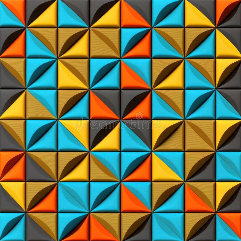 Colorful Block Pattern Tile for Creative Designs. Stock Illustration ...