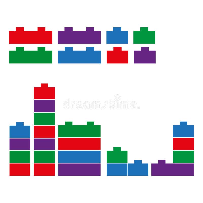 Colorful Block Shapes. Stacked Building Elements. Abstract Toy Blocks ...