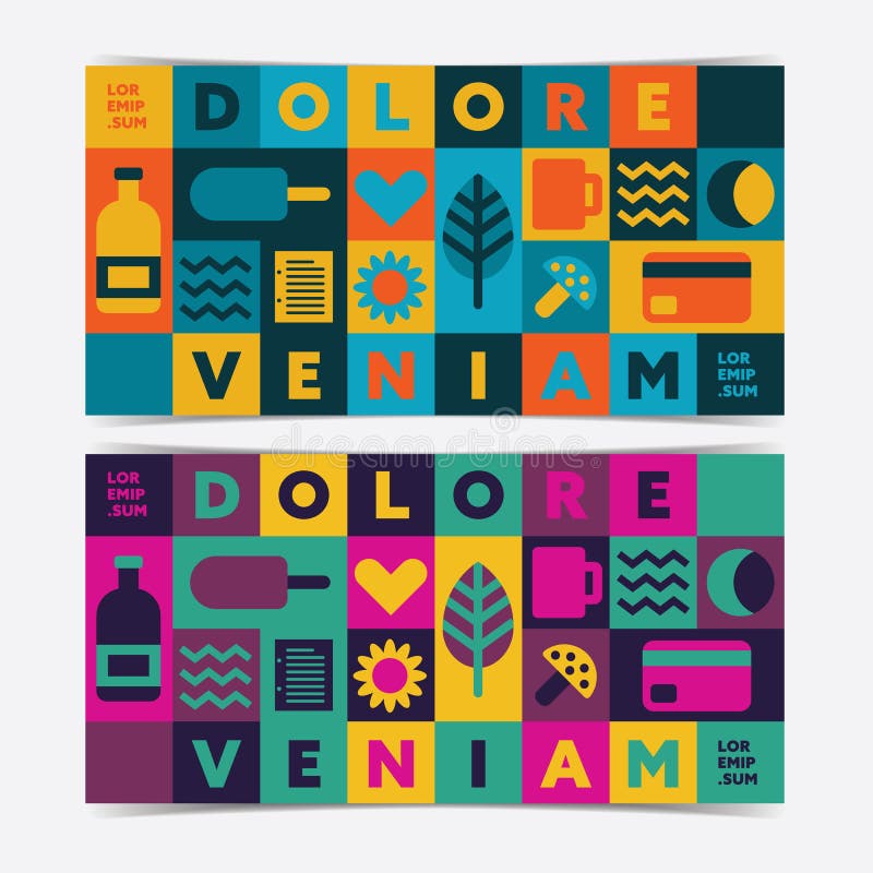 Colorful Block Style Poster Template. Vector Illustration Stock Vector ...