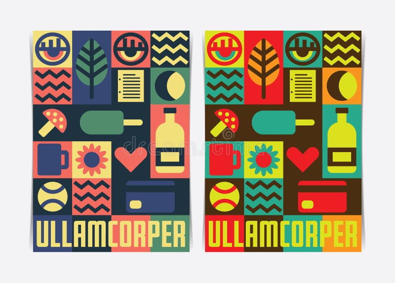 Colorful Block Style Poster Template. Vector Illustration Stock Vector ...