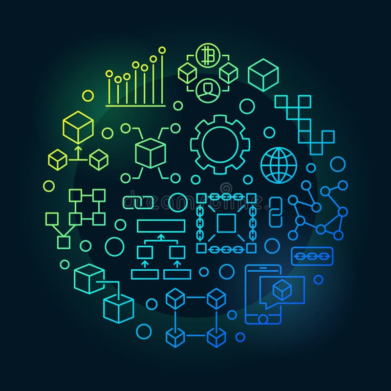 Blockchain Round Concept Blue Vector Illustration Stock Vector ... Blockchain Round Concept Blue Vector Illustration Stock Vector ...