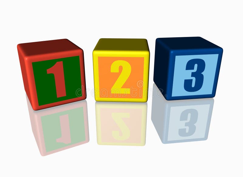 Colorful Blocks with 123 Numbers. Stock Illustration - Illustration of ...