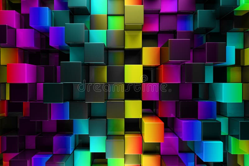 Colorful Blocks Abstract Background Stock Illustration - Illustration ...