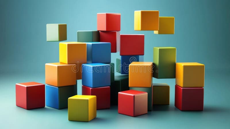 Colorful Blocks Abstract Composition: a Vibrant and Dynamic Arrangement ...