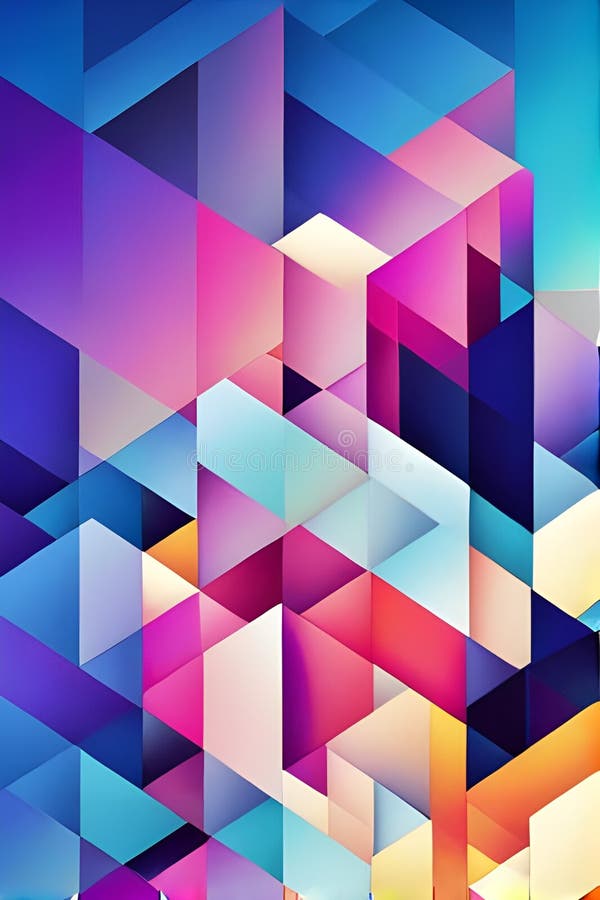 Colorful Blocks in Abstract Pattern, Generative AI Stock Illustration ...