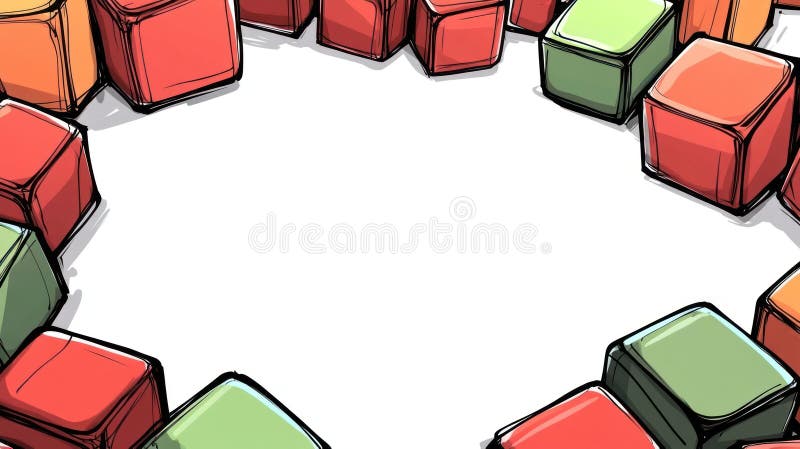 Colorful Blocks Arranged in a Circular Pattern, Creating a Blank Space ...