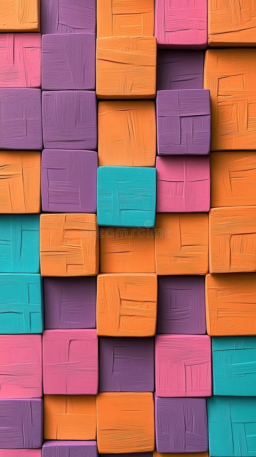 Colorful Blocks Arranged in a Grid Pattern Stock Photo - Image of ...