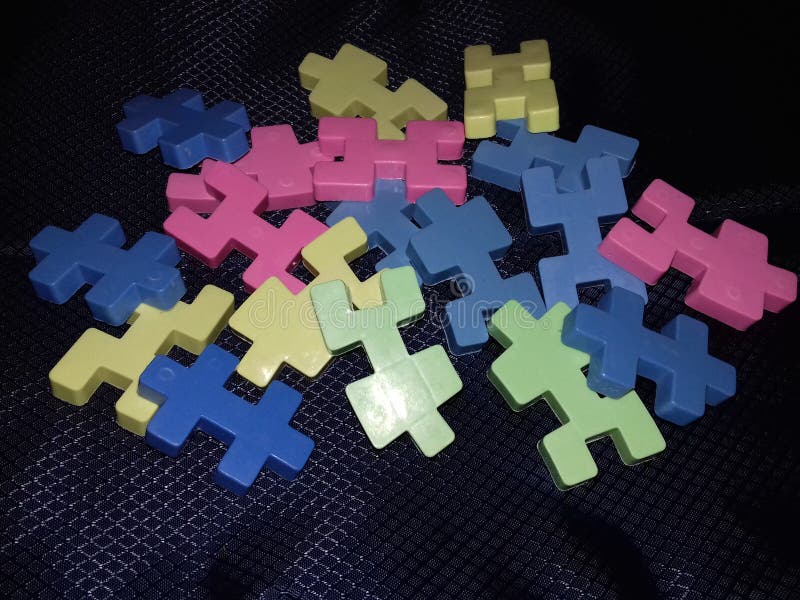 Colorful Blocks for Children on Black Background Stock Photo - Image of ...