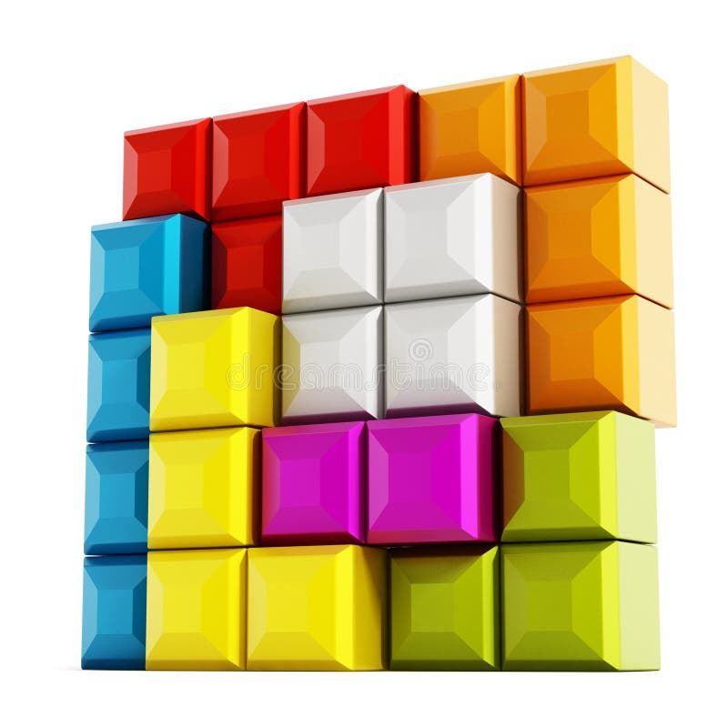 Square Blocks Forming Cube Stock Illustrations – 34 Square Blocks ...