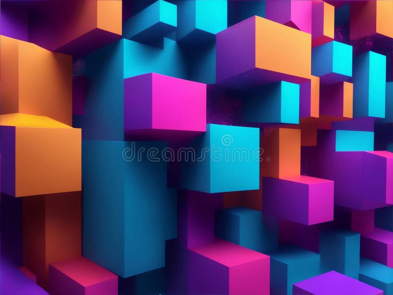 Colorful Blocks Gradient, Generative AI Illustration Stock Illustration ...