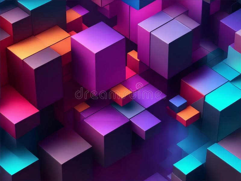 Colorful Blocks Gradient, Generative AI Illustration Stock Illustration ...