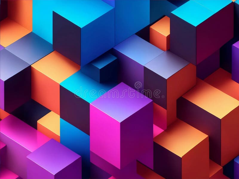 Colorful Blocks Gradient, Generative AI Illustration Stock Illustration ...