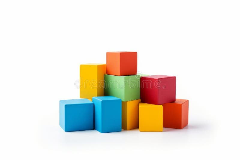 Colorful Blocks Isolated on White Game. Generate Ai Stock Illustration ...