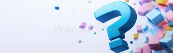 Colorful Blocks and a Large Blue Question Mark Create an Intriguing ...