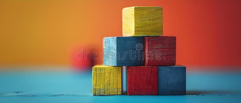 Colorful Blocks Pyramid for Strategic Goal Visualization. Concept ...