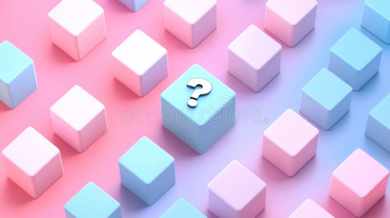 Colorful Blocks with a Question Mark on a Gradient Background Represent ...