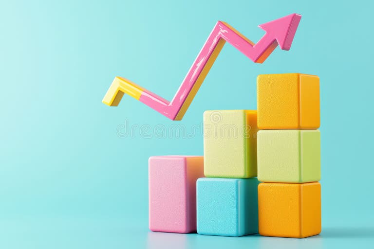 Colorful Blocks Represent Growth and Progress in a Business Environment ...