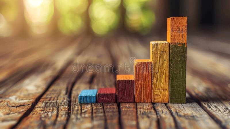 Colorful Blocks Representing Growth on Rustic Background Stock ...