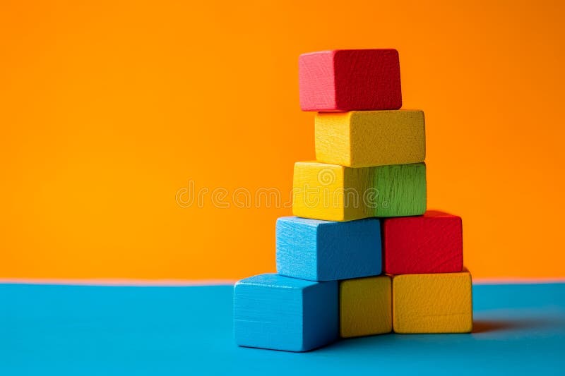 Colorful Blocks on Vibrant Background for Business Development Theme ...