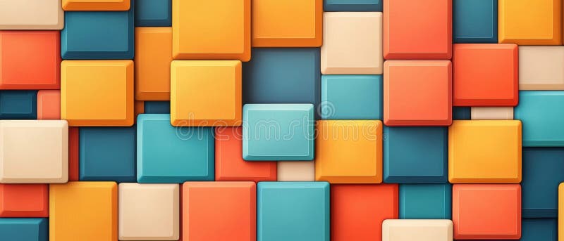 Colorful Blocky Pixel Art Grid Pattern with a Classic 8-bit Aesthetic ...