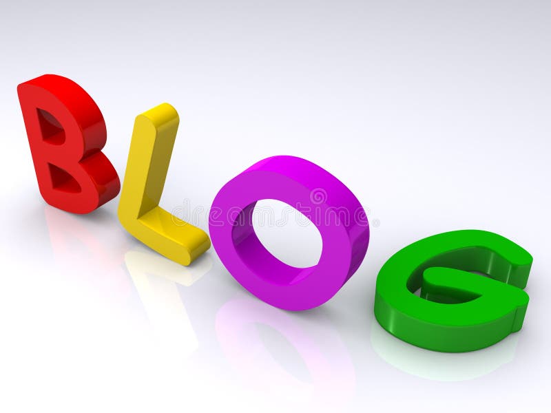 The Word BLOG in 3D stock illustration. Illustration of modern - 26341527