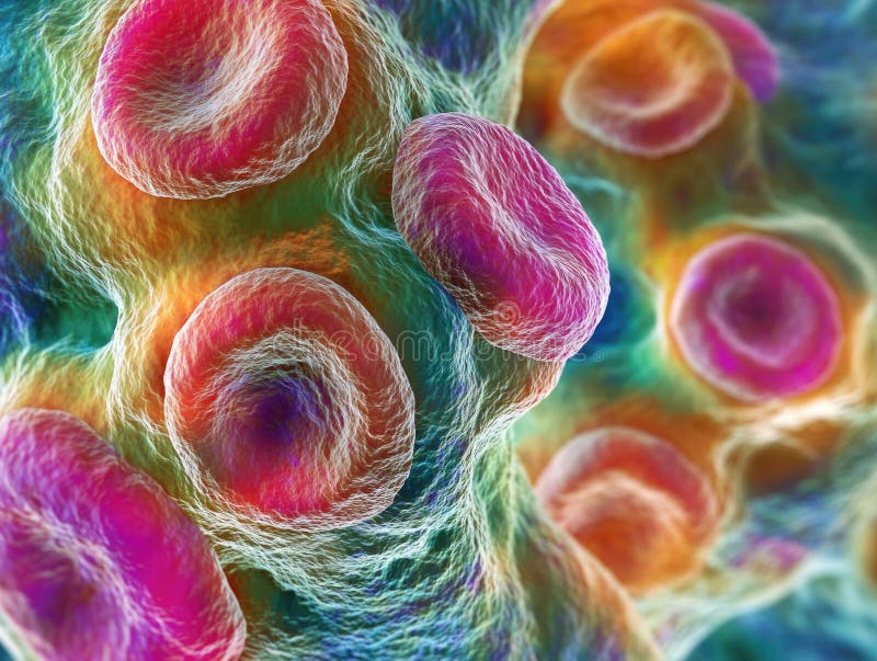 Colorful Blood Cells stock image. Image of cellular - 366912957
