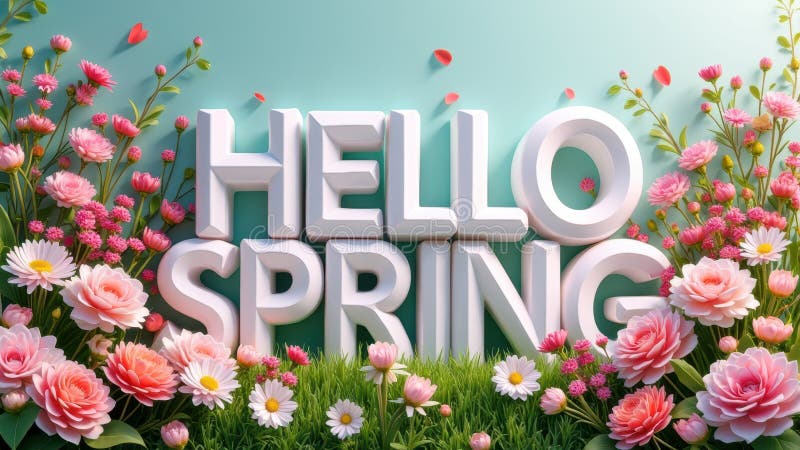 Colorful Blooms Text Celebrate Arrival Spring Stock Photos - Free ...