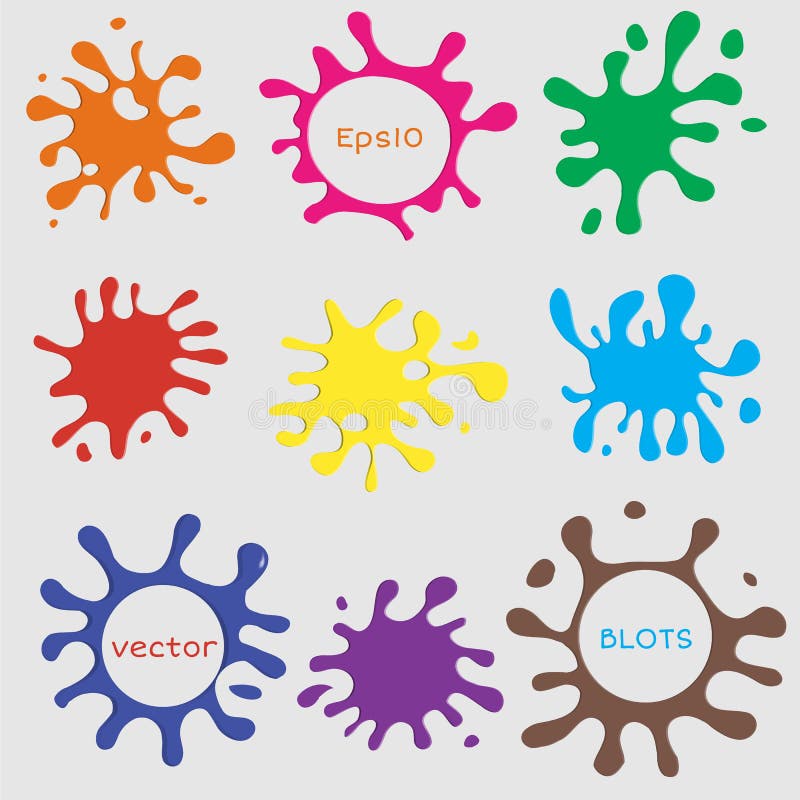 Colorful Blots Set for Your Design. Vector Design Stock Vector ...