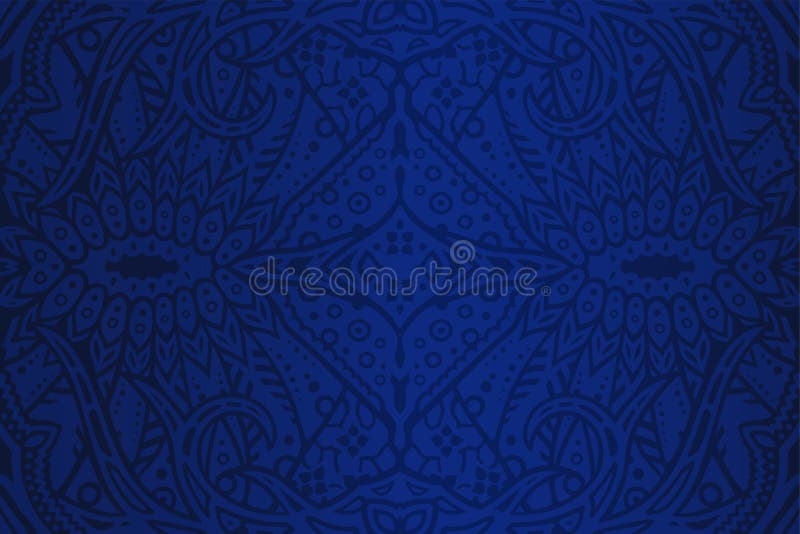 Colorful Blue Art with Abstract Seamless Pattern Stock Vector ...