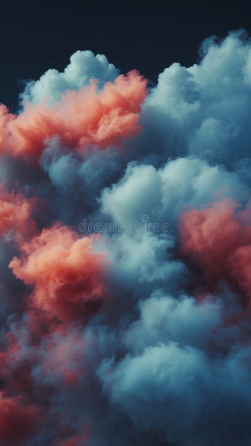 Colorful Blue Gas Clouds Banner Background. Stock Illustration ...
