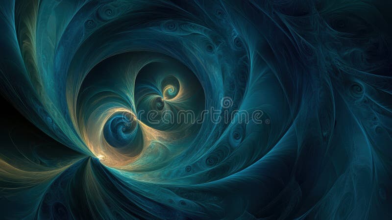 Colorful Blue and Green Swirl Design on a Dark Background, Creating a ...