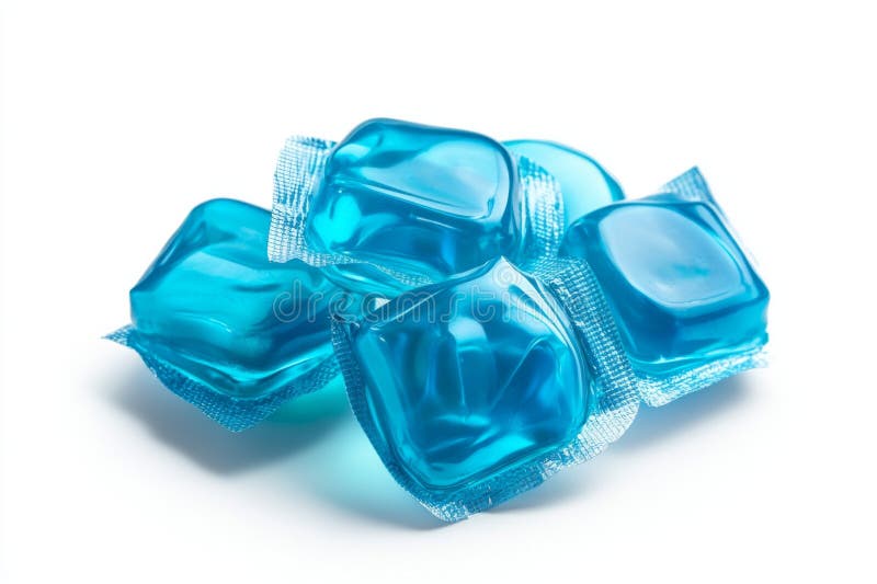 Colorful Blue Laundry Detergent Pods Arranged Creatively. these Pods ...