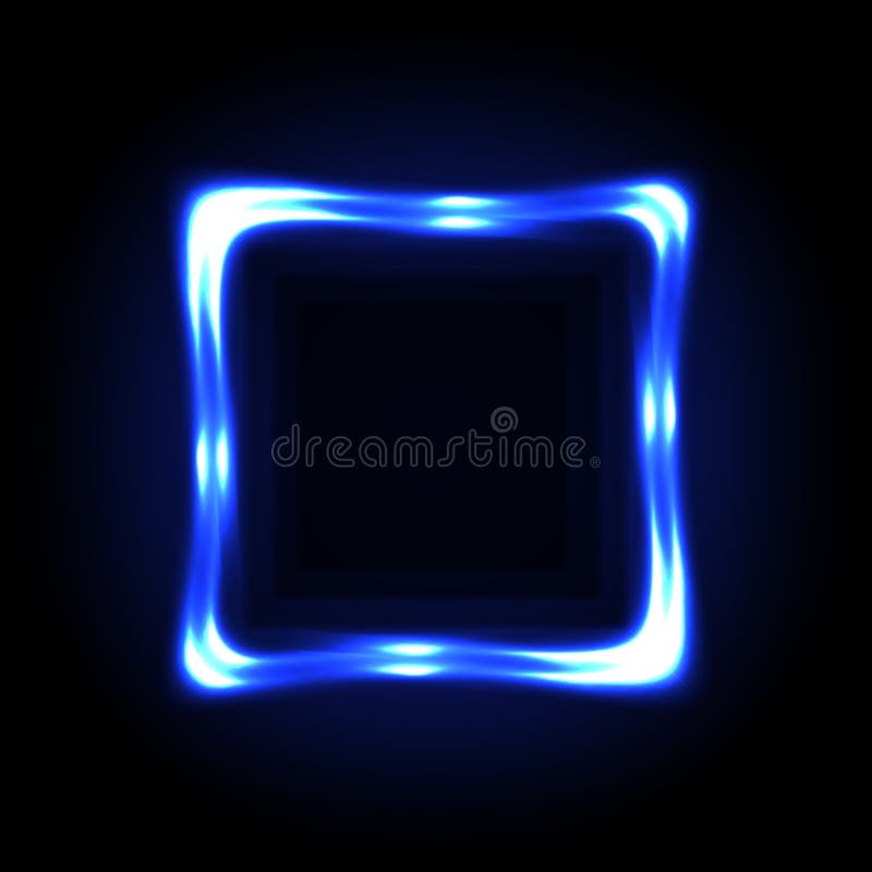 Colorful Blue Neon Frame on a Dark Background Stock Vector ...