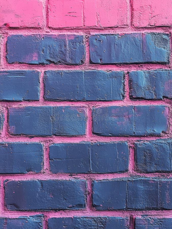 Colorful Blue and Pink Brick Wall Texture. Stock Photo - Image of brick ...