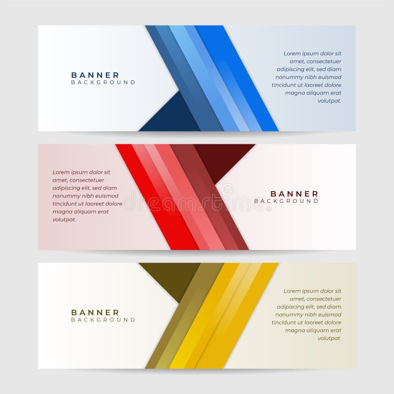 Colorful Blue Red Yellow Web Banner Background. Vector Abstract Graphic ...