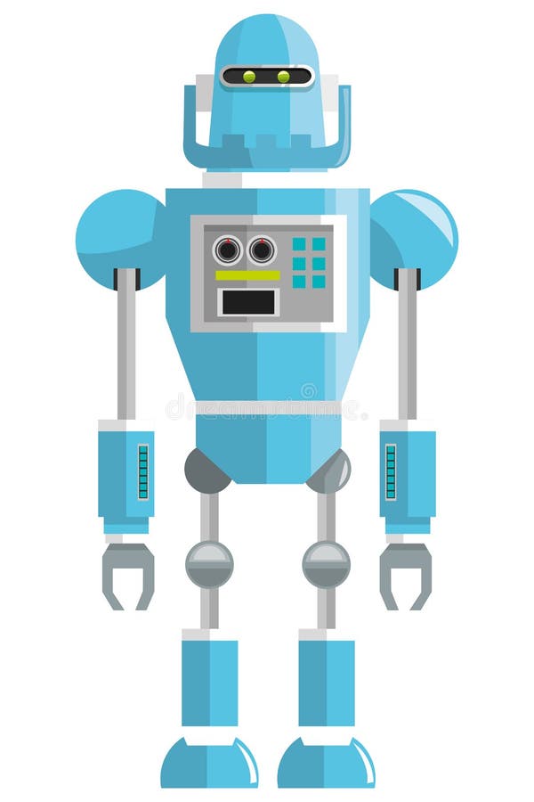 Colorful blue robot icon stock illustration. Illustration of robot ...