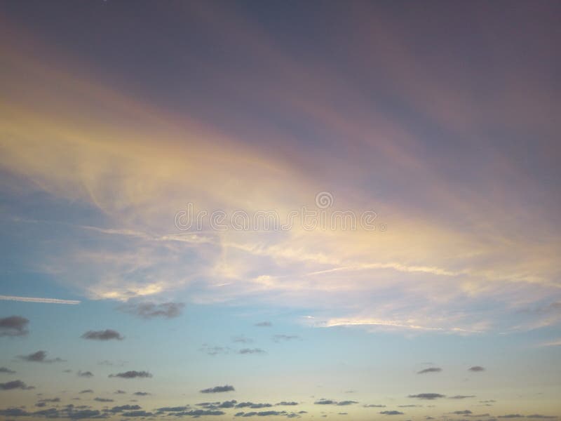 Colorful Blue Sky at the Beach with Mini Clouds Stock Image - Image of ...