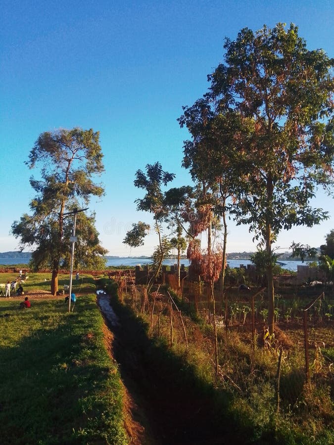 Colorful Blue Sky and Lake in Far View Stock Photo - Image of blue ...
