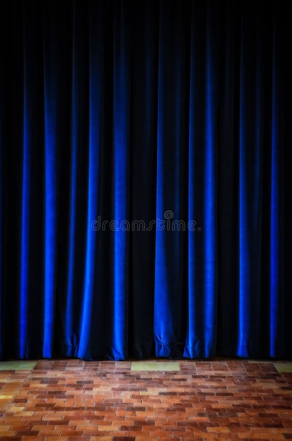 Blue Curtain Call stock photo. Image of balcony, blue - 2533256