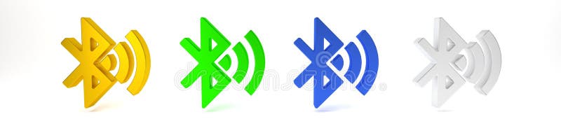 Colorful Bluetooth Connected Icon Isolated on White Background ...