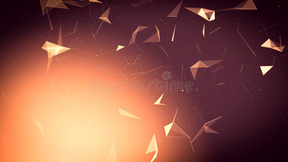 Colorful Blurred Abstract Plexus Particle Effect Background. Mess Communication Technology ...