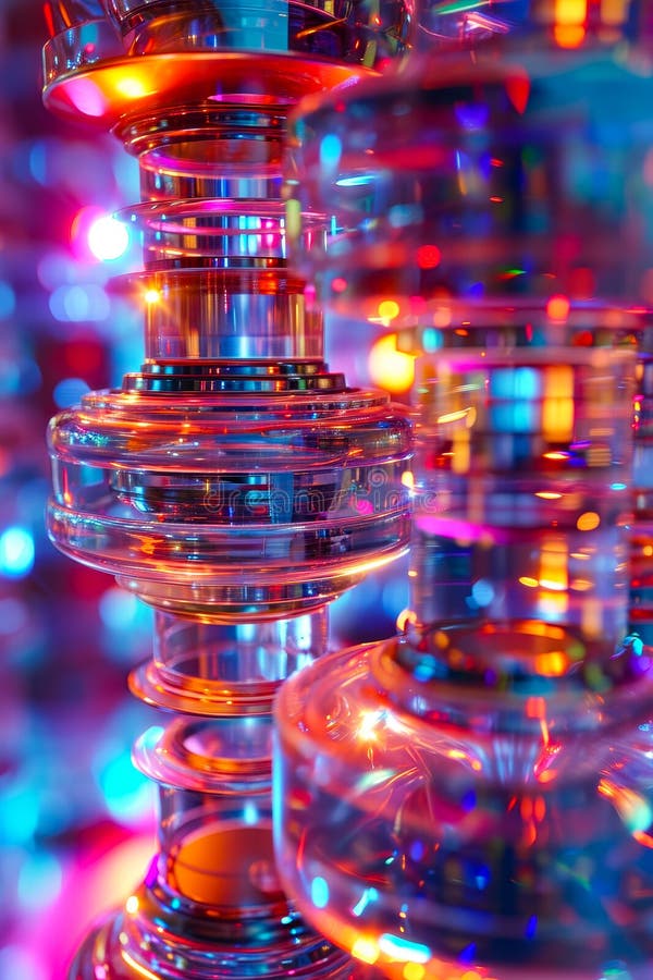 Colorful and Blurry Close Up of Group of Glass Objects Possibly Vases ...