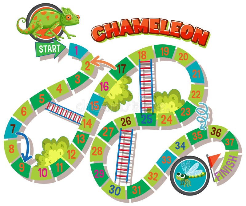Board Game with Chameleon Theme Stock Vector - Illustration of ...