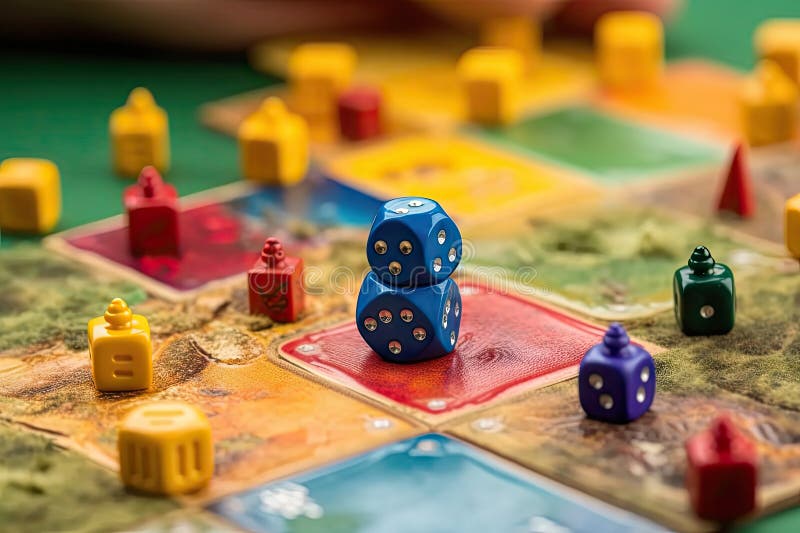 Colorful Board Game Figures Ce Field, Hobby Stock Image - Image of dice ...