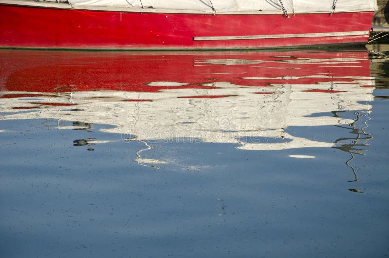 Colorful Boat Reflections on Sea Water Stock Photo - Image of boat ...