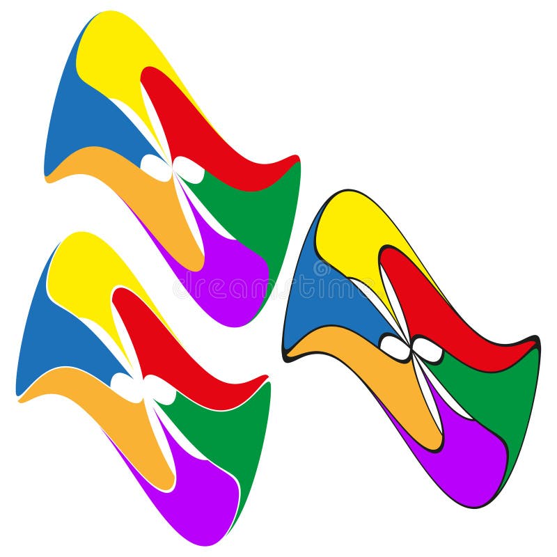 Colorful Boat Shapes. Abstract Fluid Forms. Dynamic Wave Vector Stock Vector - Illustration of ...